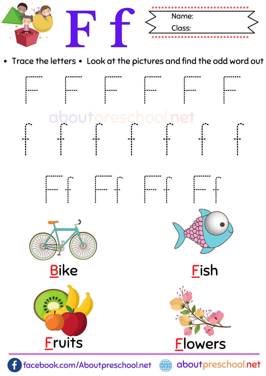 Free Printable Preschool Letter F Worksheets - About Preschool