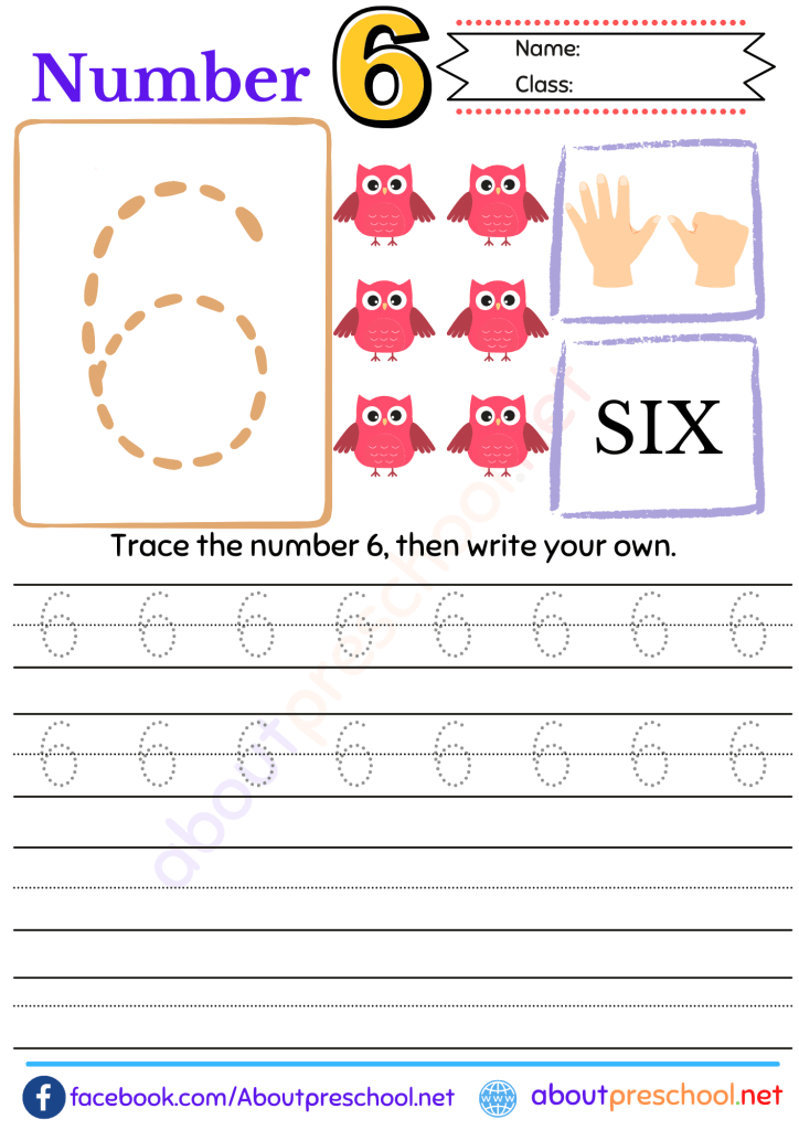 Free Number 6 Worksheet for Preschool - About Preschool
