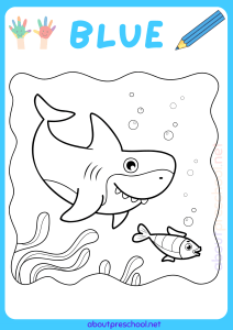 Color Blue worksheets for Kindergarten - About Preschool