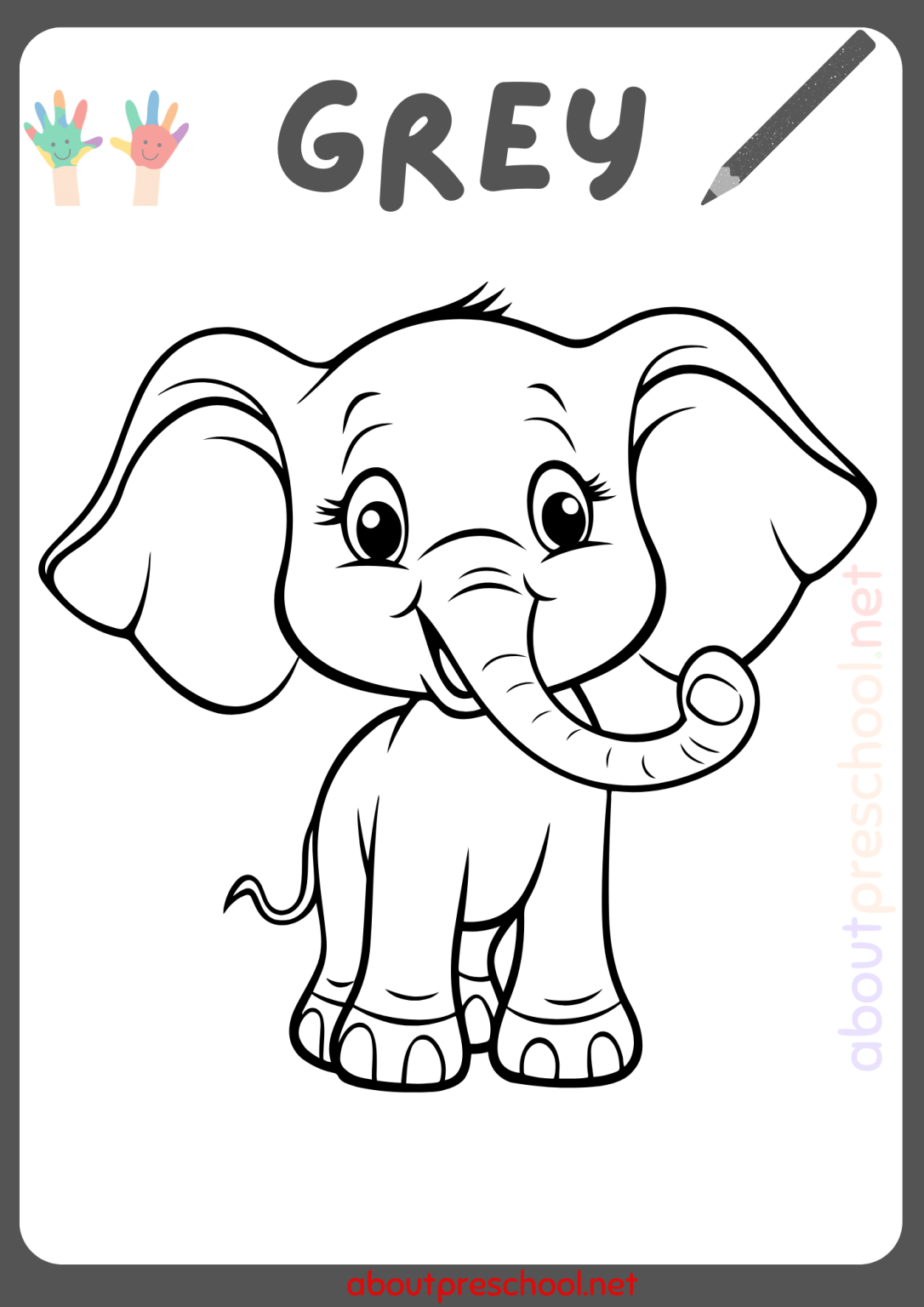 Color Grey worksheets for Kindergarten - About Preschool