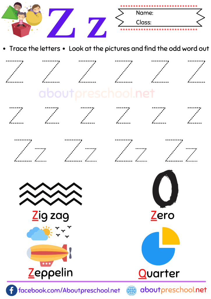 Free Printable Preschool Letter Z Worksheets - About Preschool
