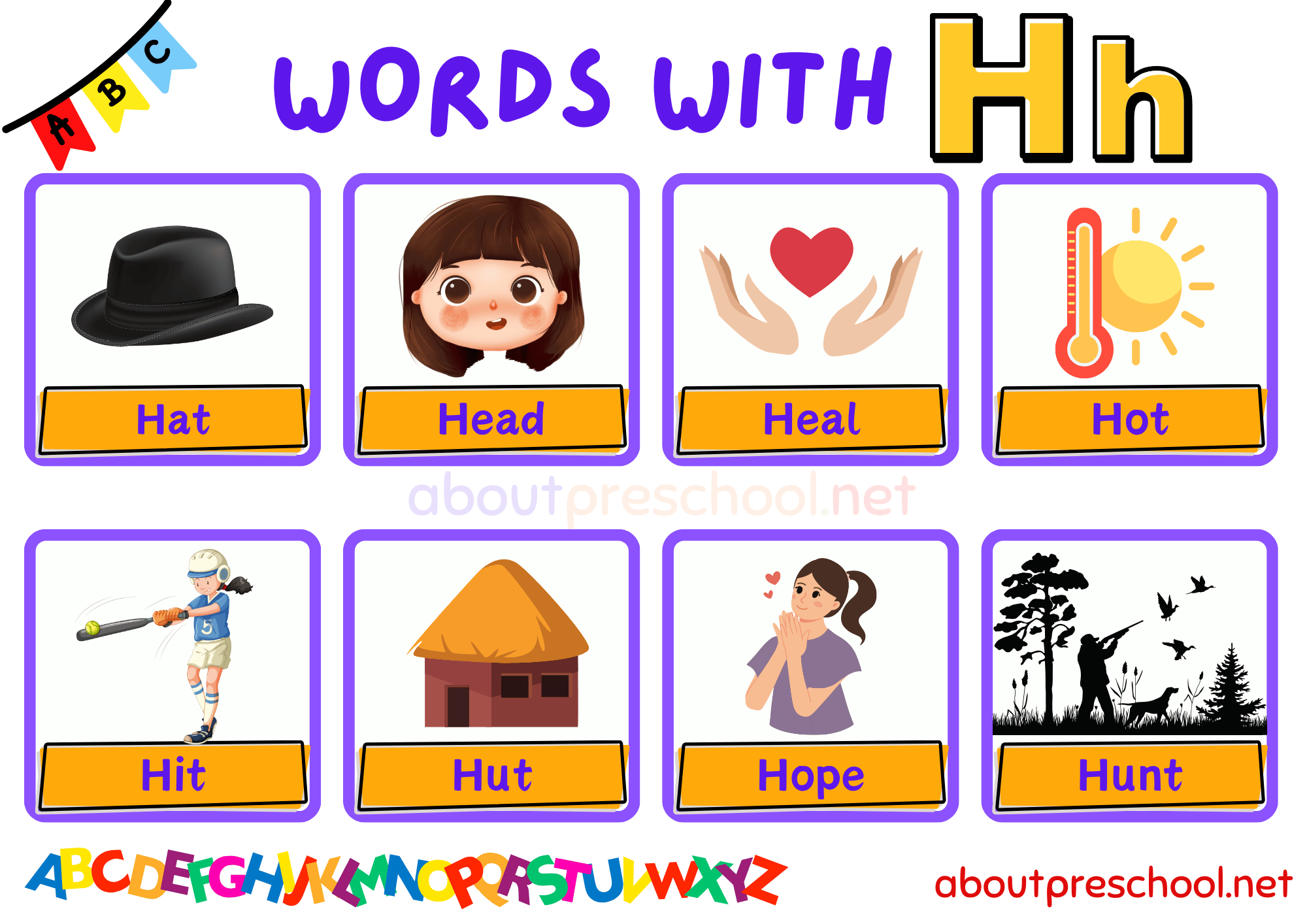 Words With H About Preschool Words With H About Preschool